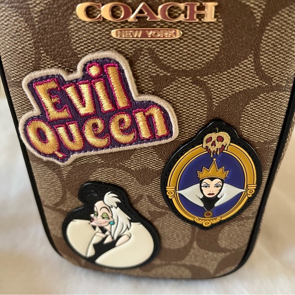 Coach | Bags | Disney X Coach Eva Phone Crossbody Villains Signature ...